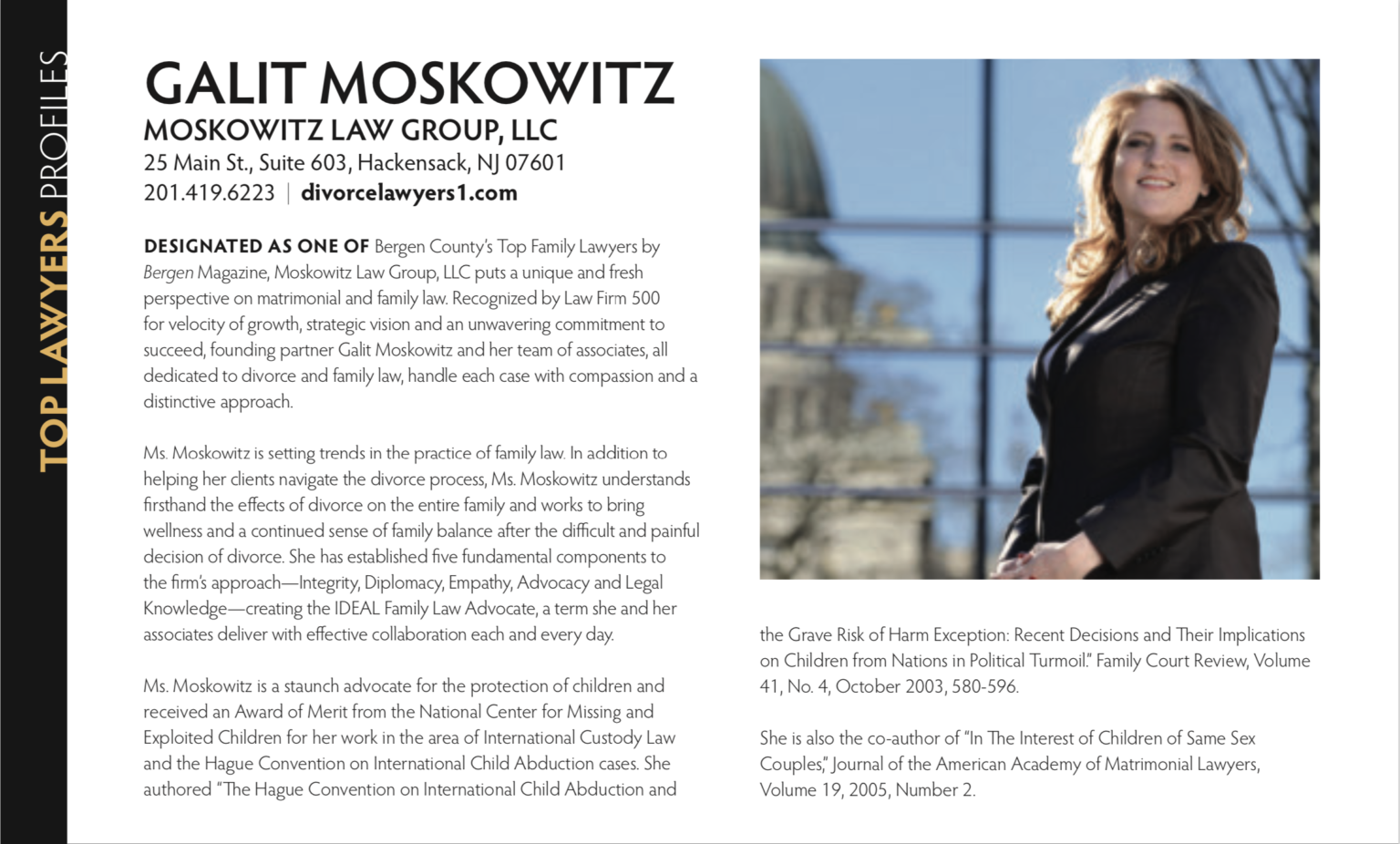 Galit Moskowitz Named Top Lawyer by Bergen Magazine - Moskowitz Law ...
